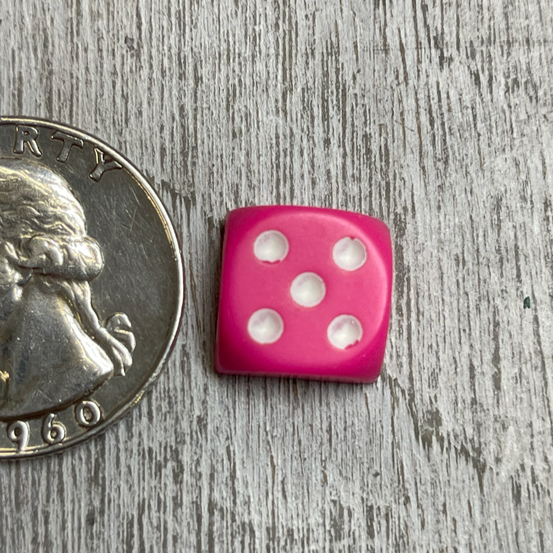 Pink #5 Dice – Rough Stock Turquoise